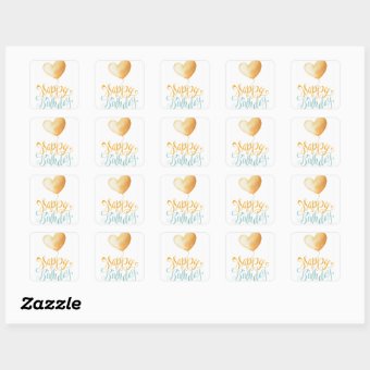 Happy Birthday Balloon Square Sticker | Zazzle
