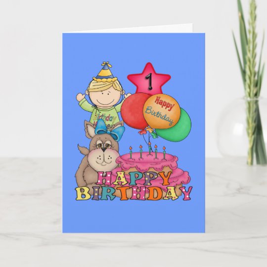 Happy Birthday Balloons Boy 1 Year Old Card | Zazzle.com