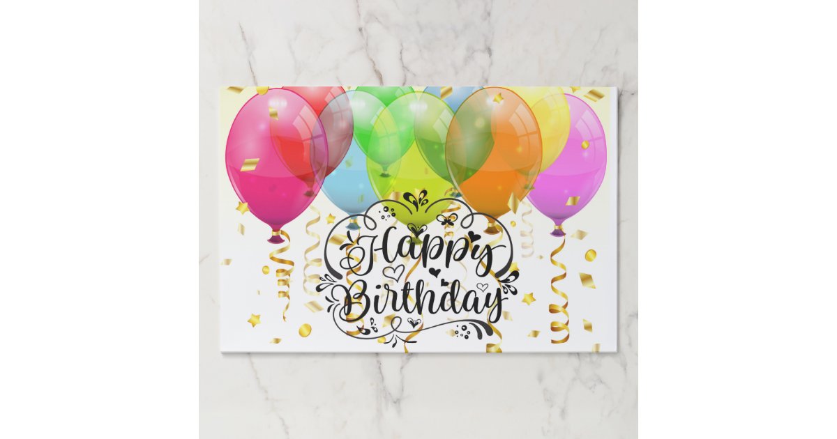 Happy Birthday Balloons Paper Placemat | Zazzle