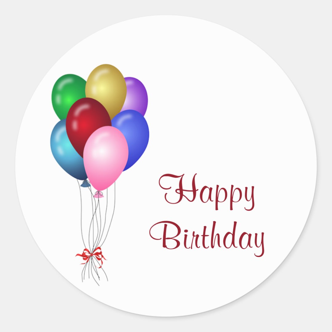 Happy Birthday Balloons Stickers | Zazzle