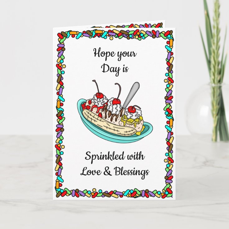 Happy Birthday | Banana Split Card | Zazzle