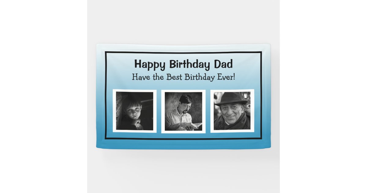 Happy Birthday Banner with Photo Age Progression | Zazzle