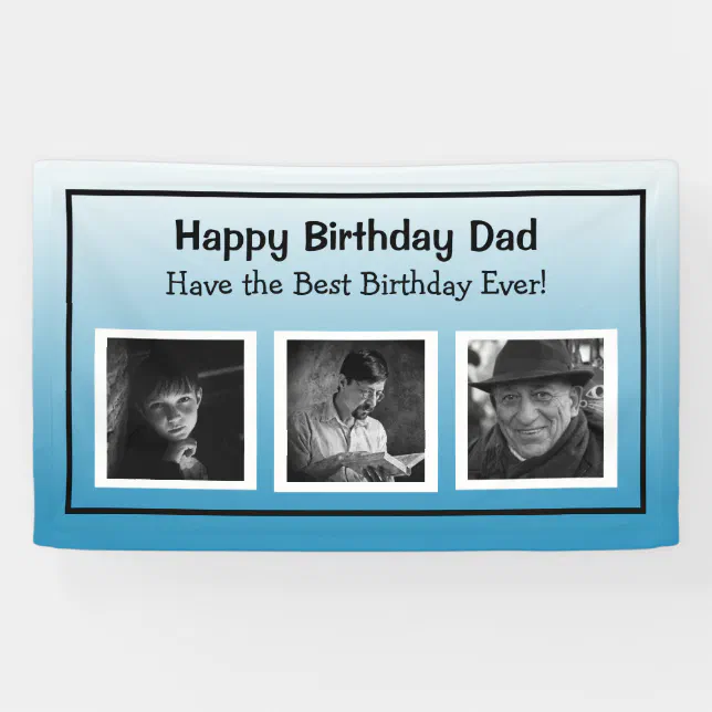 Happy Birthday Banner with Photo Age Progression | Zazzle