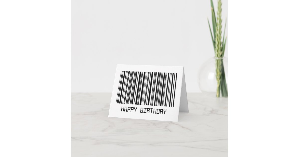 Happy Birthday Barcode Card | Zazzle