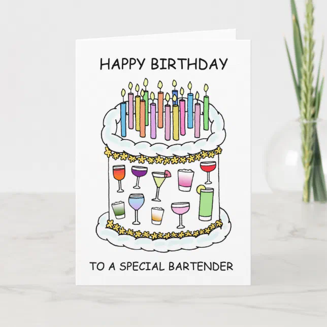 Happy Birthday Bartender Mixologist Card | Zazzle