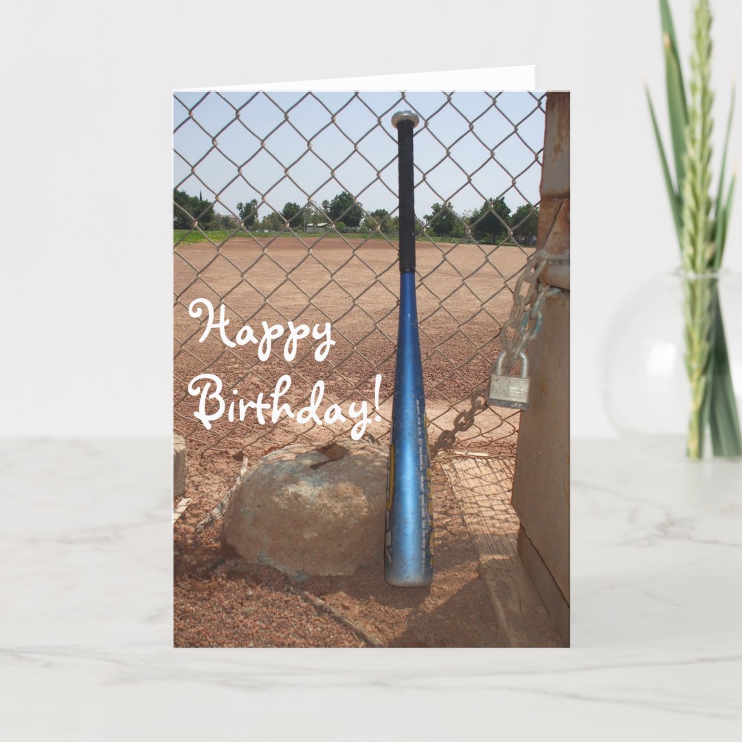 Happy Birthday baseball bat greeting card | Zazzle