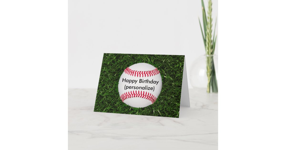 Happy Birthday Baseball Card | Zazzle