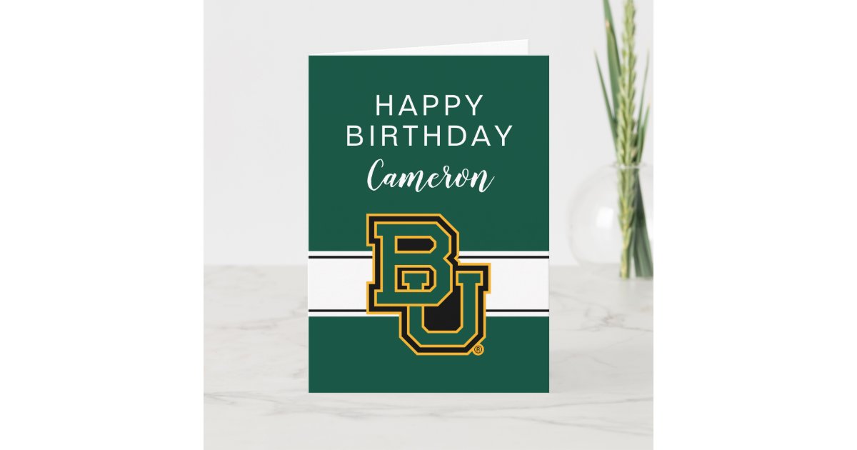 Happy Birthday | Baylor University Block Letters Card | Zazzle