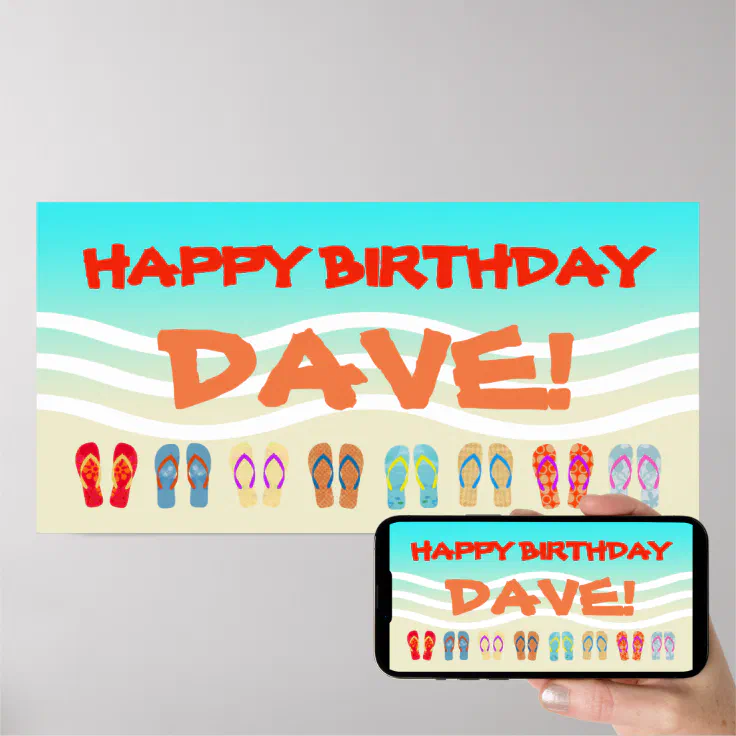 Happy Birthday Beach Party Custom Poster | Zazzle