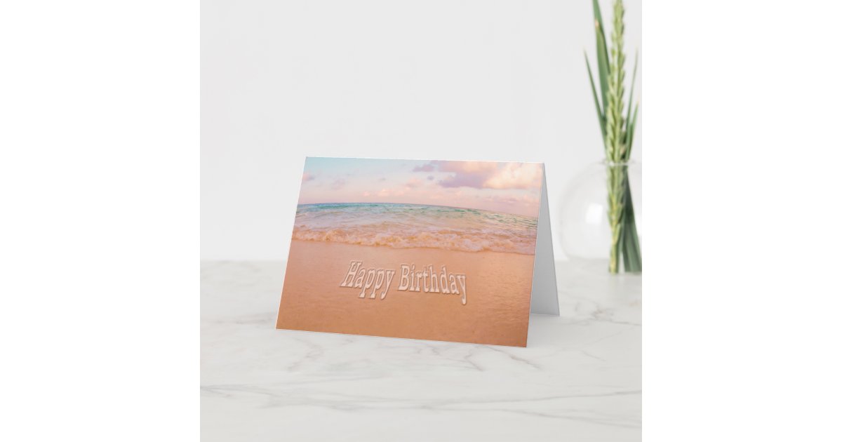 Happy Birthday Beach Waves Card | Zazzle