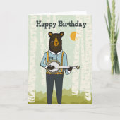 Happy Birthday - Bear playing Banjo Birthday Card | Zazzle
