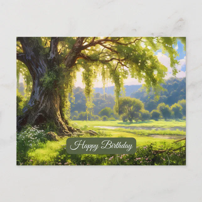 Happy Birthday Beautiful Nature Landscape Postcard | Zazzle