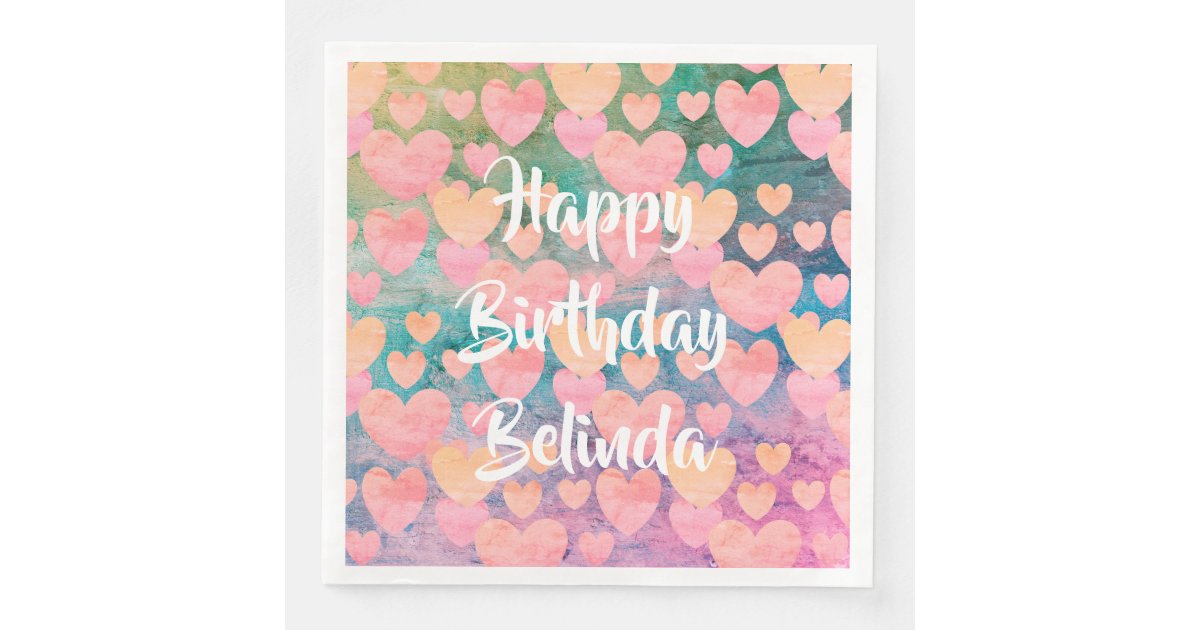 Happy Birthday #Belinda party napkins by DAL | Zazzle