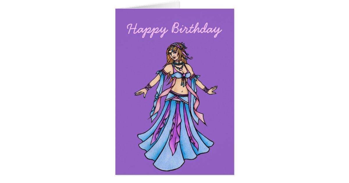 Happy Birthday Belly Dancer Card | Zazzle.com