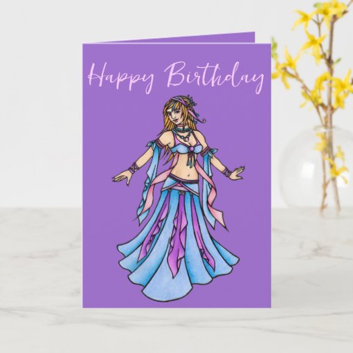 Happy Birthday Belly Dancer Card | Zazzle