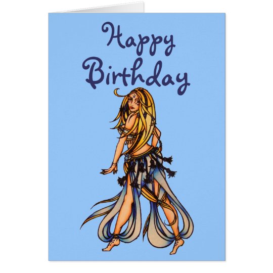 Happy Birthday Belly Dancer Greeting Card | Zazzle.com