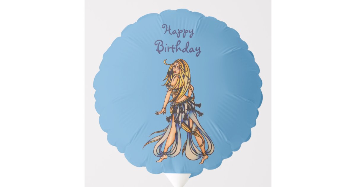 Happy Birthday Belly Dancer Greeting Card Balloon | Zazzle