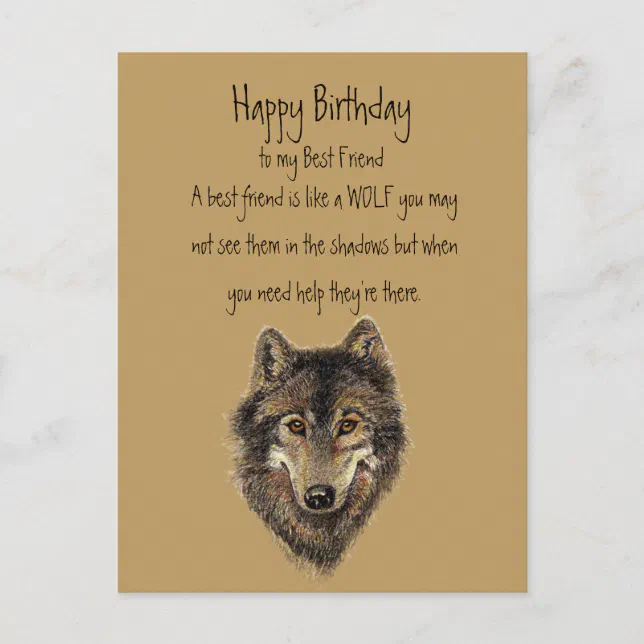 Happy Birthday, Best Friend Wolf, Wolves Card | Zazzle