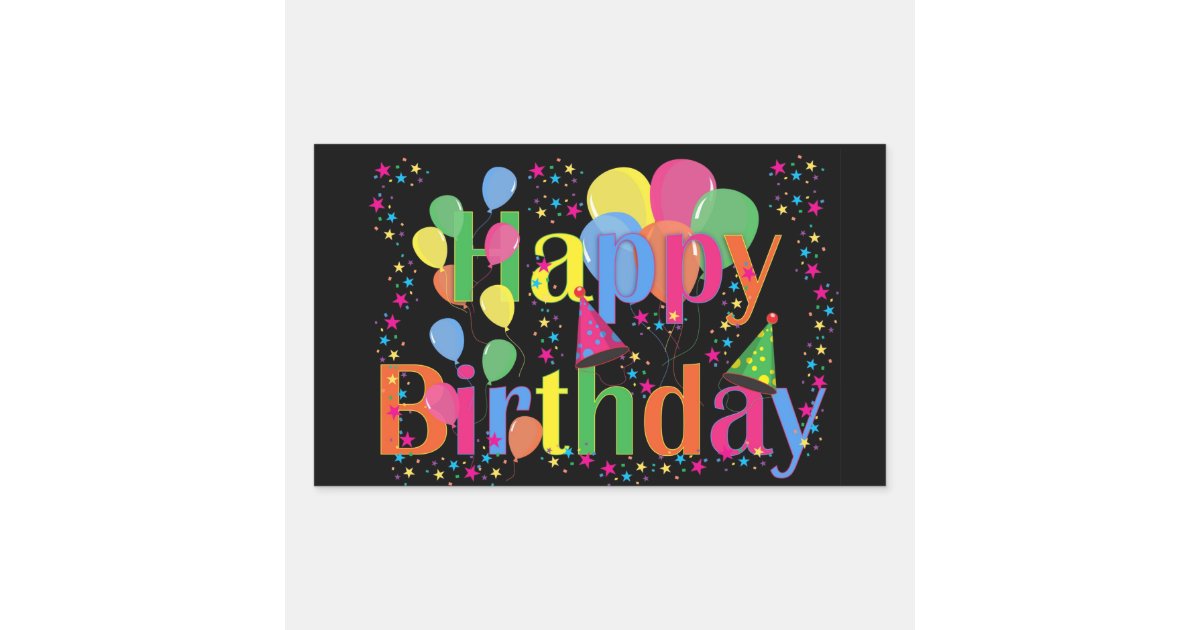 Happy Birthday, best-selling celebration design, Rectangular Sticker ...