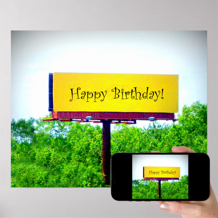 HAPPY BIRTHDAY BILLBOARD: "Jubilant"_ Poster | Zazzle
