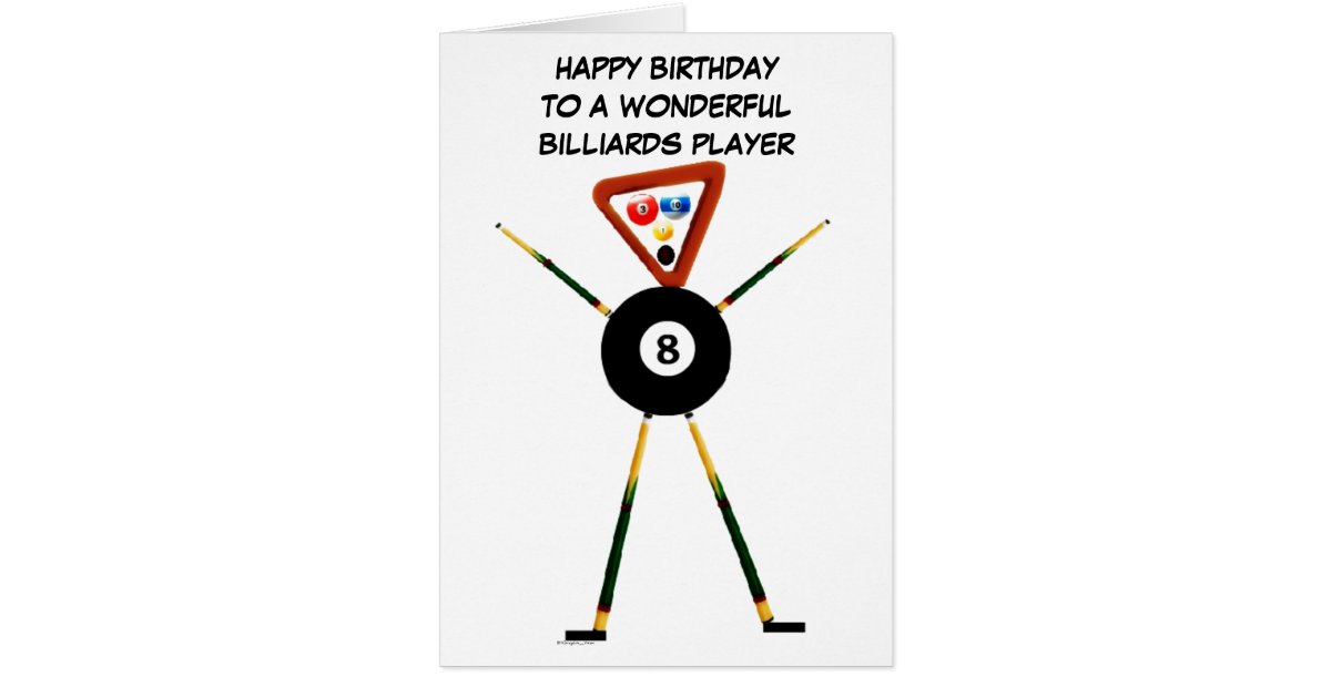 Happy Birthday Billiards Player Card | Zazzle.com