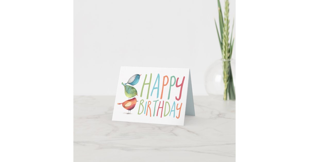 Happy Birthday Birdie Card | Zazzle
