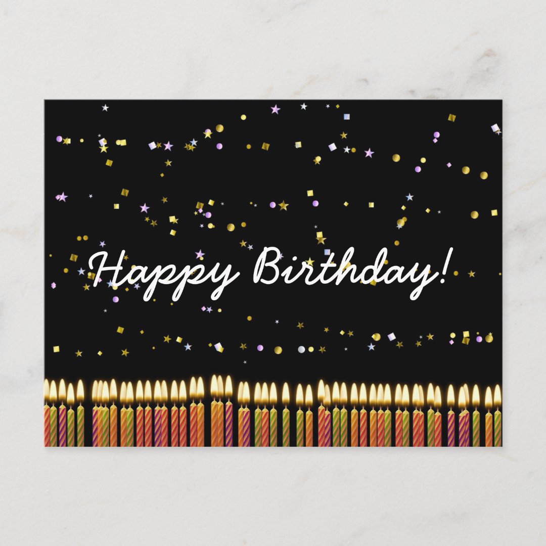 Happy Birthday Birthday Candles Postcard | Zazzle