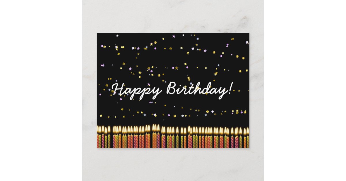 Happy Birthday Birthday Candles Postcard | Zazzle