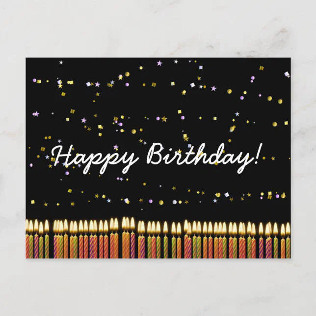 Happy Birthday Birthday Candles Postcard | Zazzle