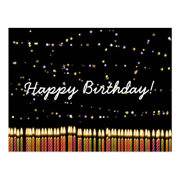 Happy Birthday Birthday Candles Postcard | Zazzle.com