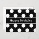 Happy Birthday Black & White Polka Dot Post Card | Zazzle