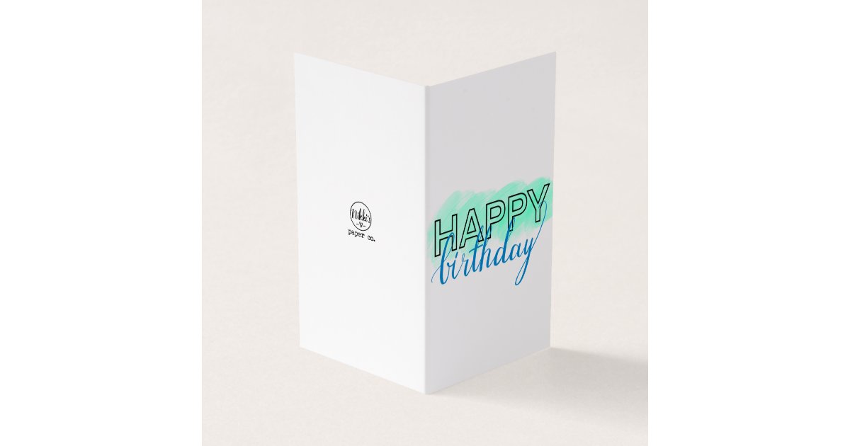 Happy Birthday Blue and Green Folded Card Pack | Zazzle
