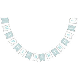 Happy Birthday Blue Gold Confetti First Birthday Bunting Flags | Zazzle