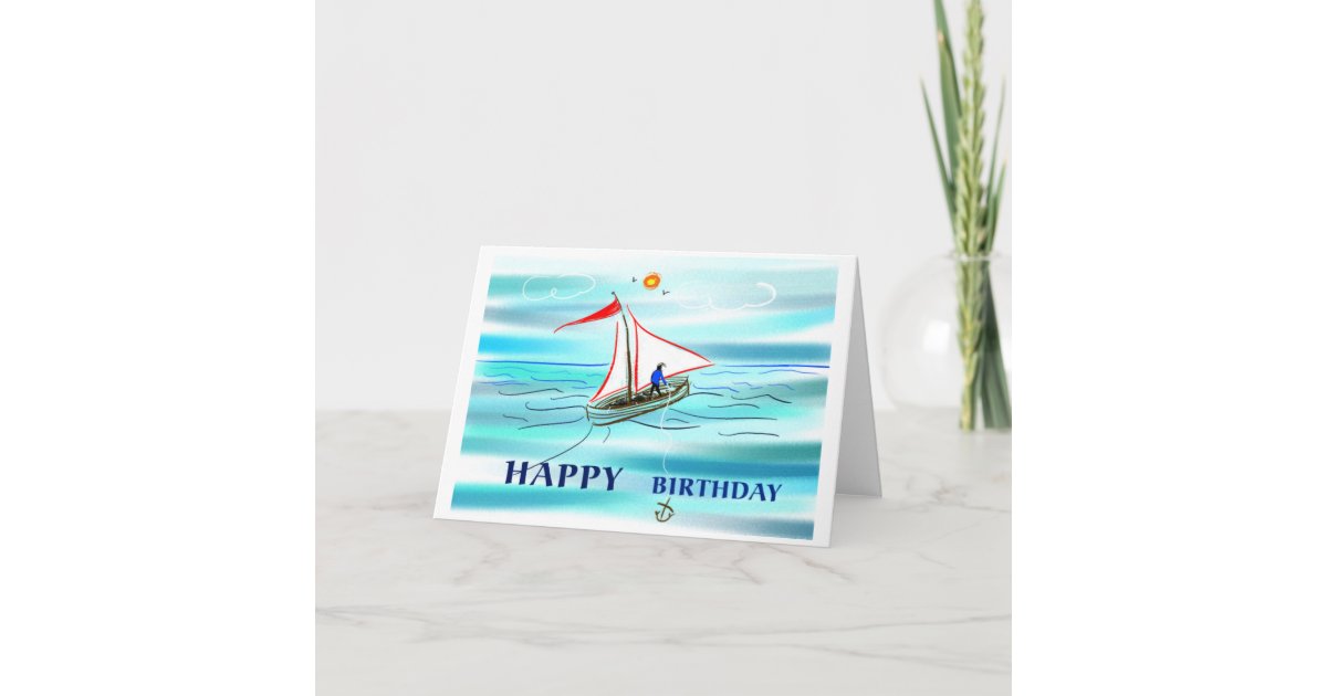 Happy Birthday - boating Card | Zazzle