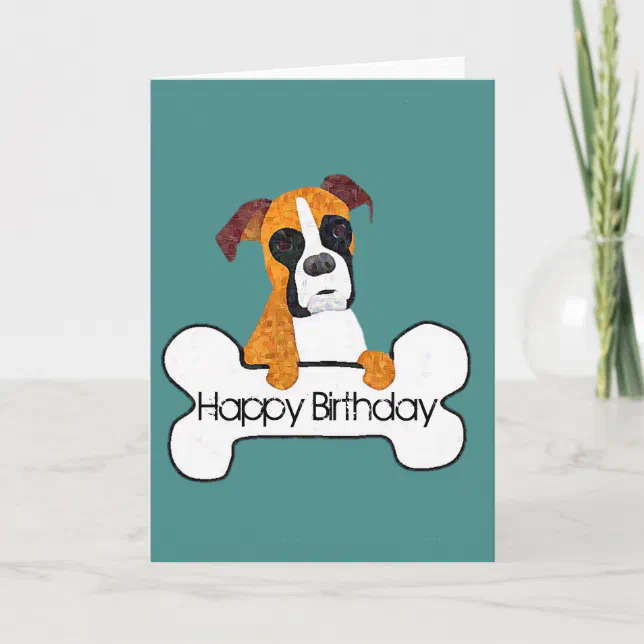 Happy Birthday Boxer Dog Card | Zazzle