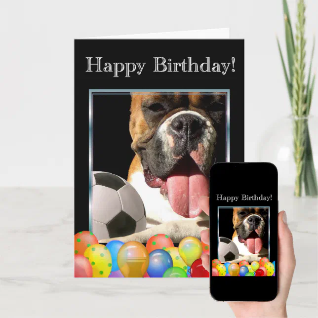 Happy Birthday boxer dog greeting card | Zazzle
