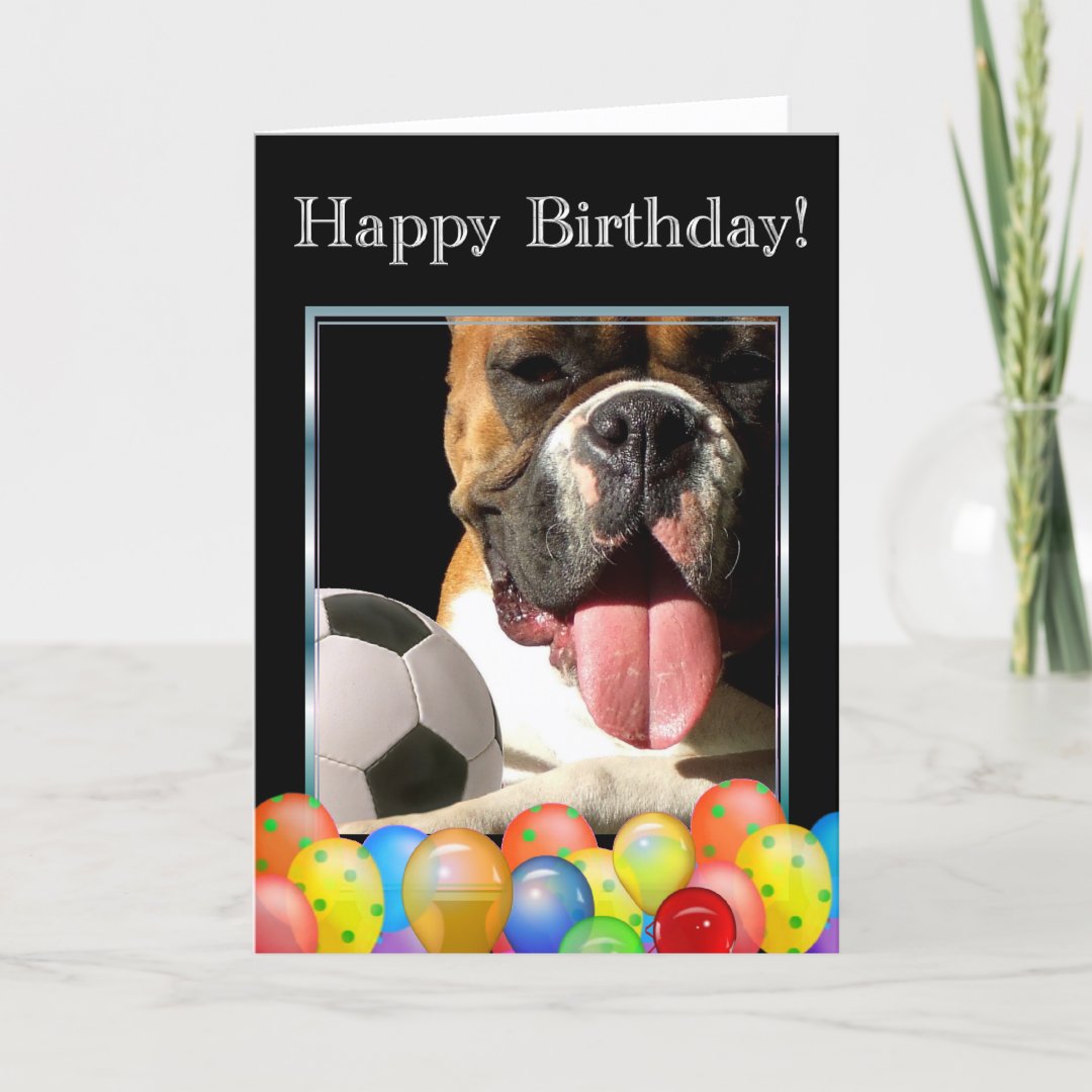 Happy Birthday boxer dog greeting card | Zazzle