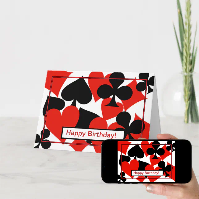 Happy Birthday bridge card playing cards poker | Zazzle