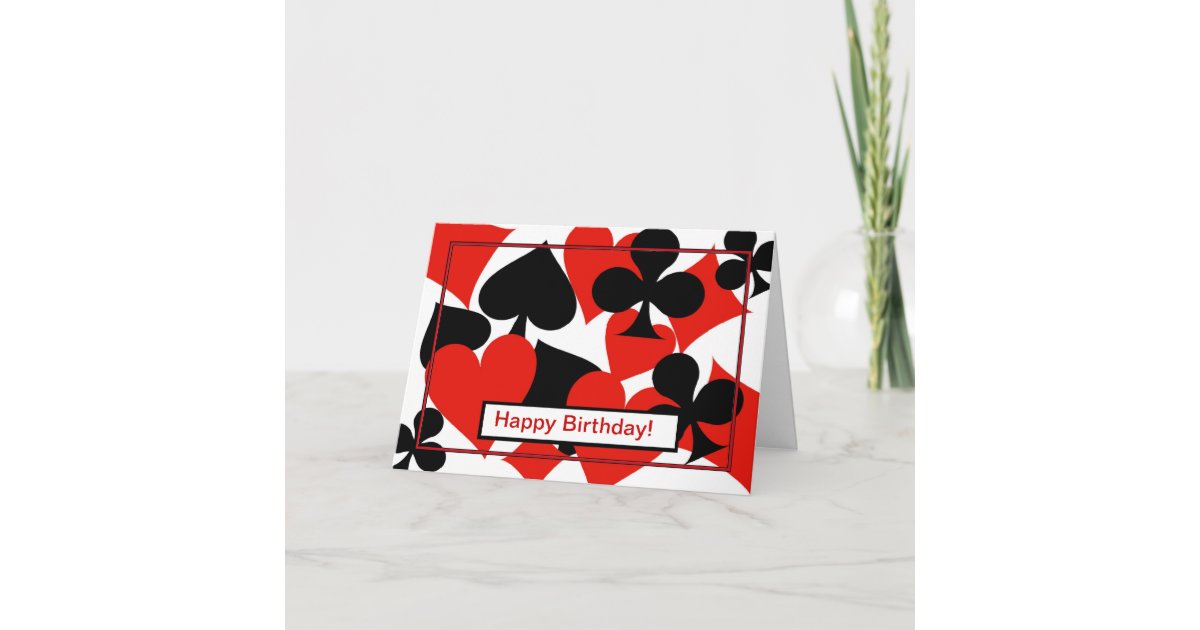 Happy Birthday bridge card playing cards poker | Zazzle