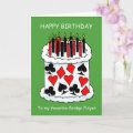 Happy Birthday Bridge Player Card | Zazzle