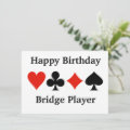 Happy Birthday Bridge Player Four Card Suits | Zazzle