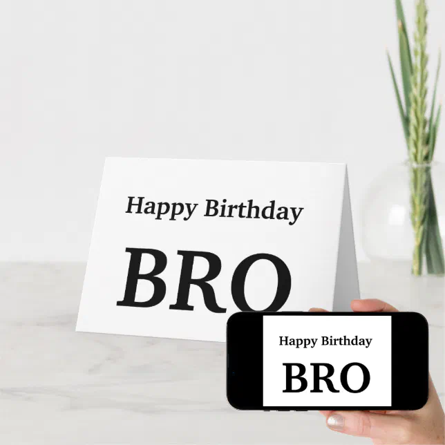 Happy Birthday Bro , Brother Greeting Card | Zazzle