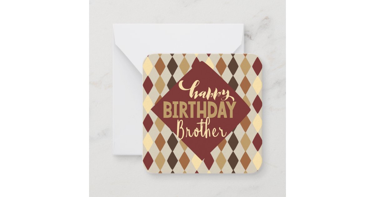Happy Birthday Brother note card | Zazzle