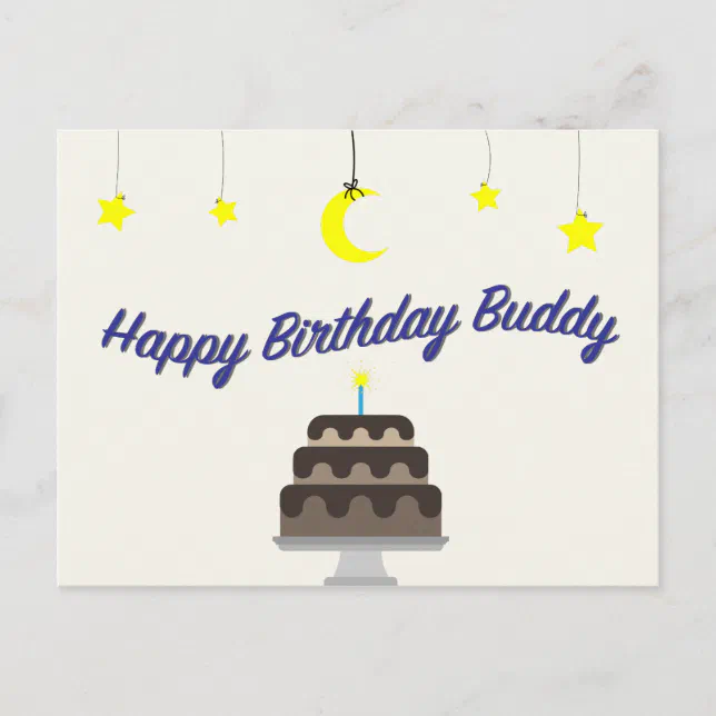 Happy birthday buddy postcard by Syahikmah | Zazzle