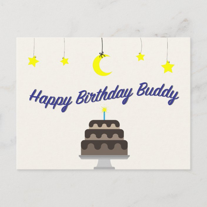 Happy birthday buddy postcard by Syahikmah | Zazzle.com