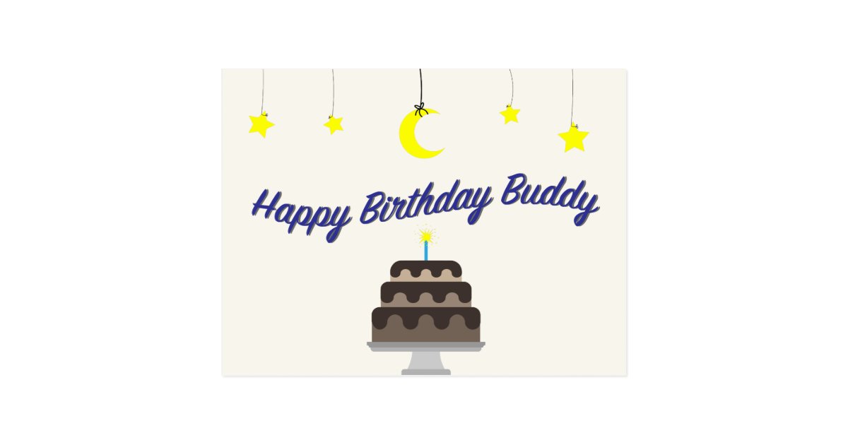 Happy birthday buddy postcard by Syahikmah | Zazzle.com