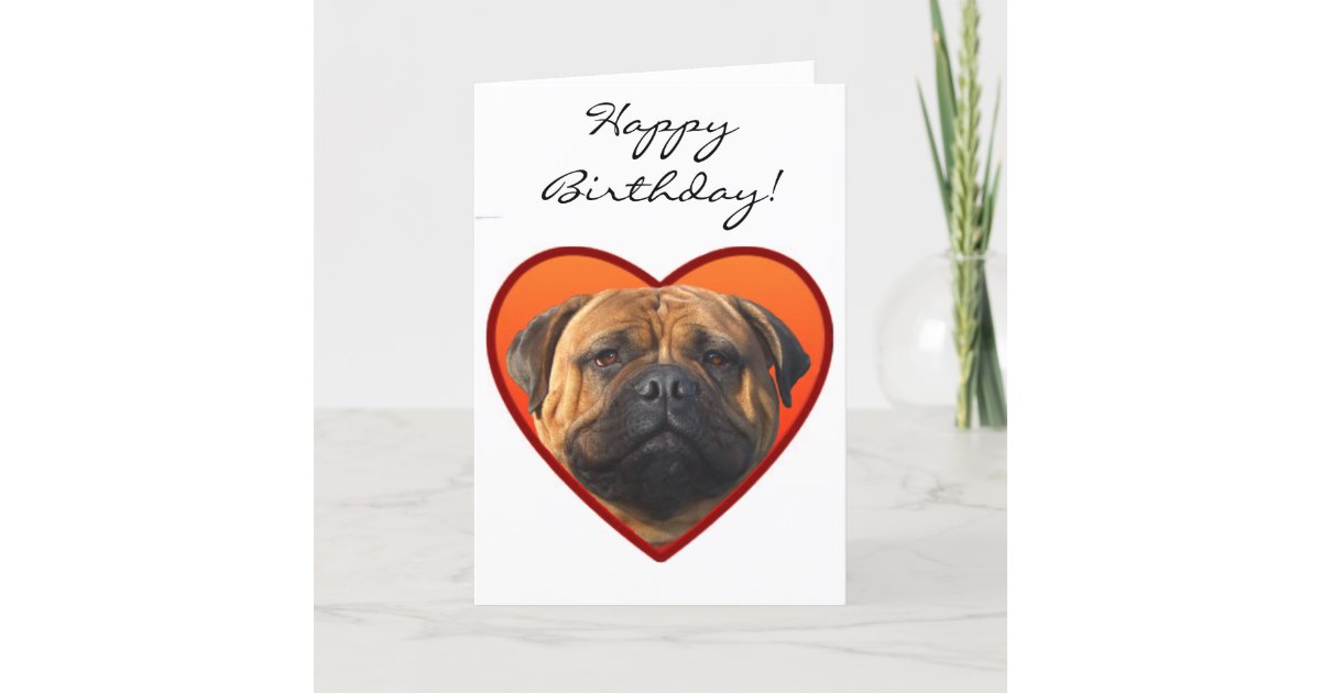 Happy Birthday bullmastiff dog Card | Zazzle