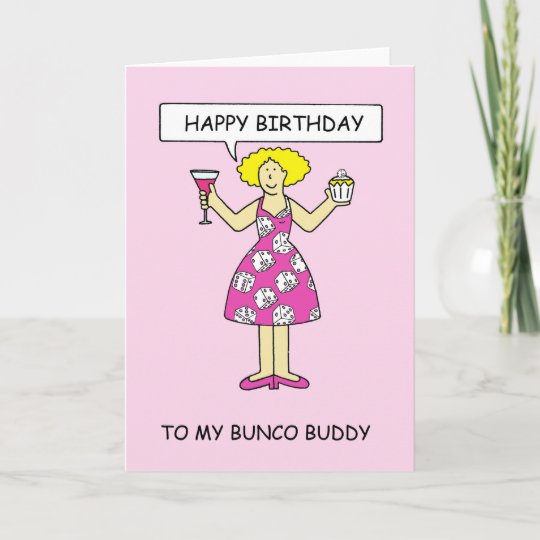Happy Birthday Bunco Buddy Card | Zazzle.com