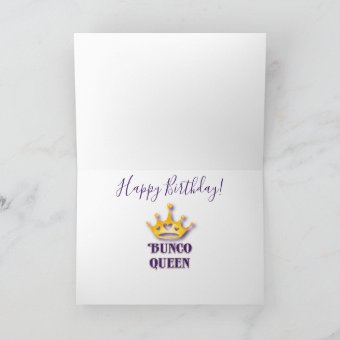 Happy Birthday Bunco Queen Card | Zazzle