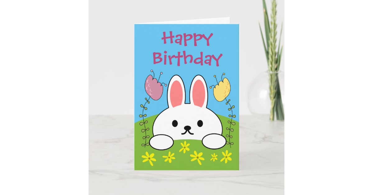 Happy Birthday Bunny Rabbit Card | Zazzle